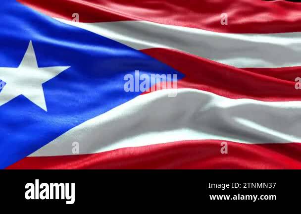 4k render Puerto Rico Flag video waving in wind. Puerto Rico Flag Wave ...