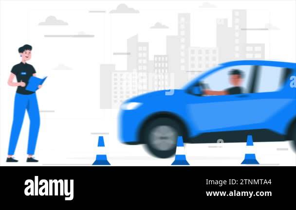 Driving School background 4k looping Stock Video Footage - Alamy