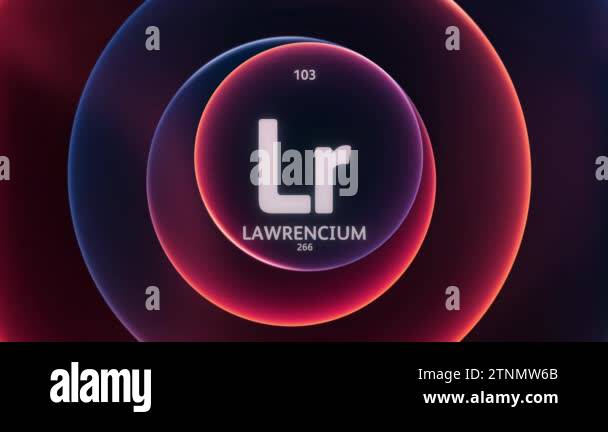 Lawrencium as Element 103 of the Periodic Table. Concept animation on ...