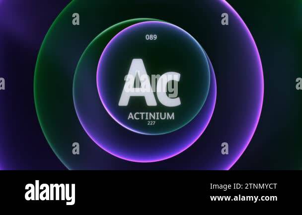 Actinium as Element 89 of the Periodic Table. Concept animation on ...