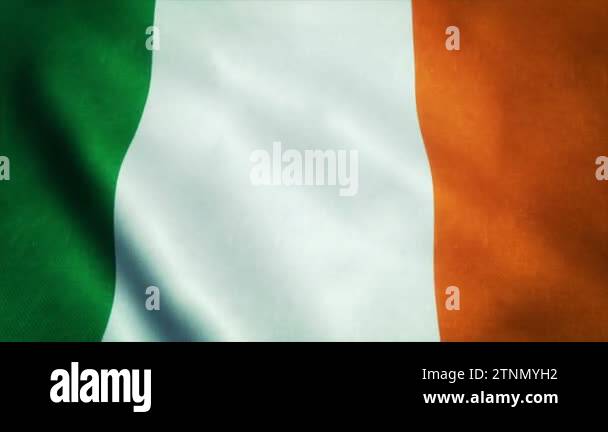 Realistic Ultra-HD flag of the Ireland waving in the wind. Seamless ...