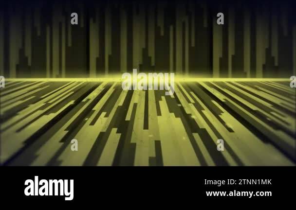 Animation of yellow light trails and neon yellow lines moving on ...
