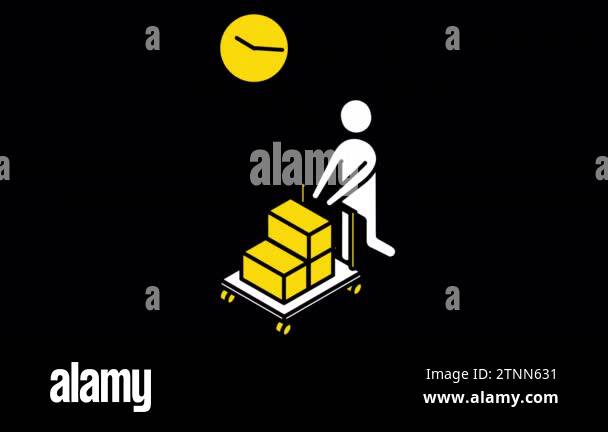 Business, simple animation of logistics systems before DX improved ...