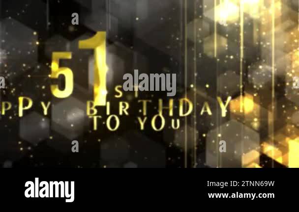 Congratulations on the 51st birthday in luxury gold style, awarding ...