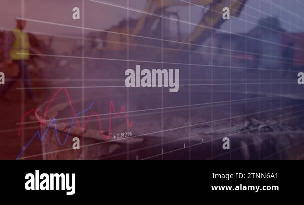 Animation of graphs, growing numbers, close up of smoke from burning ...