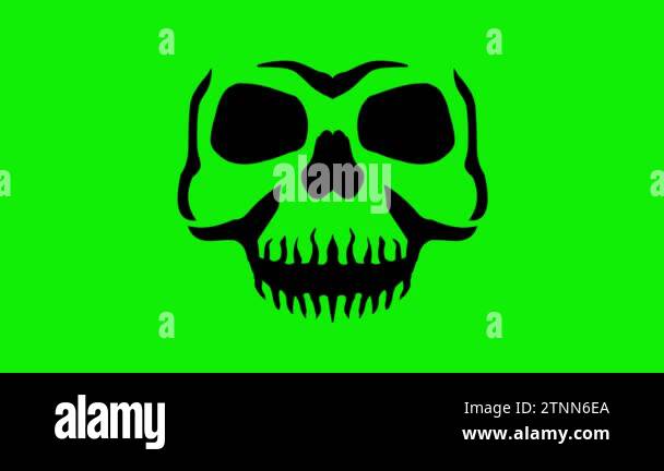 Gothic sign with animated skull with chroma key Stock Video Footage - Alamy