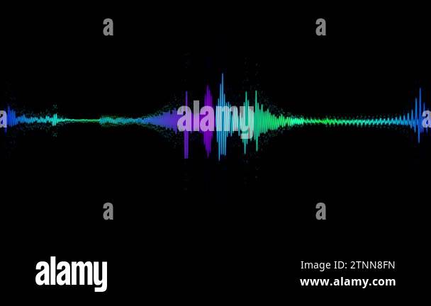 4K Audio bar spectrum Isolated on transparent background. Sound wave ...