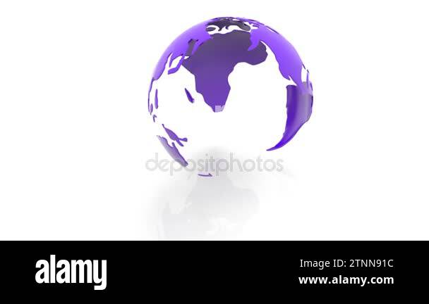 Rotating model of the continents of planet earth on a white background ...