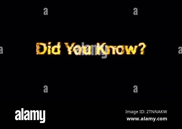Did You Know glitch gold text with noise effect cinematic title ...