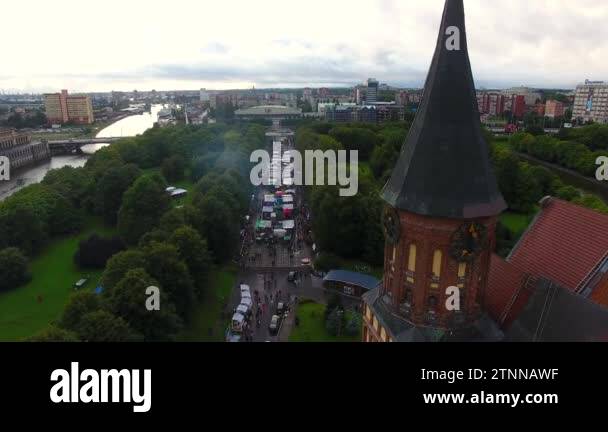 The street food festival in Kaliningrad, top view Stock Video Footage ...