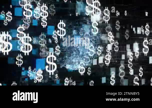 Flying dollar signs in hyperspace - rotating loopable 4K background ...