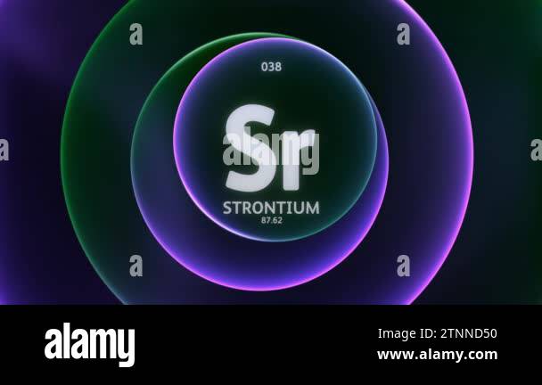 Strontium as Element 38 of the Periodic Table. Concept animation on ...