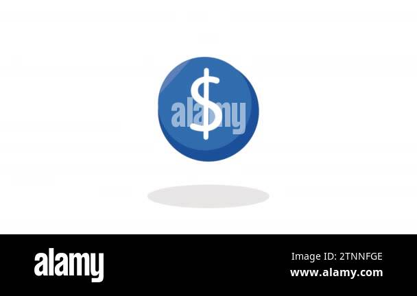 money dollar symbol in button animation 4k video animated Stock Video ...