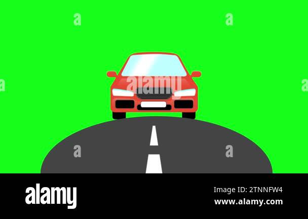 cartoon car advance car advance greenscreen animation with clouds and ...