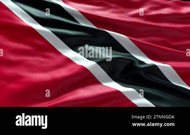 4k render Trinidad and Tobago Flag video waving in wind. Trinidad and ...