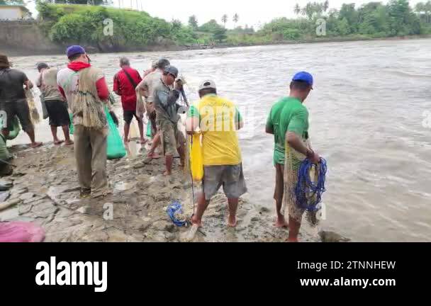 Pinrang Indonesia, 16 July 2023: Some pinrang residents are fishing and ...
