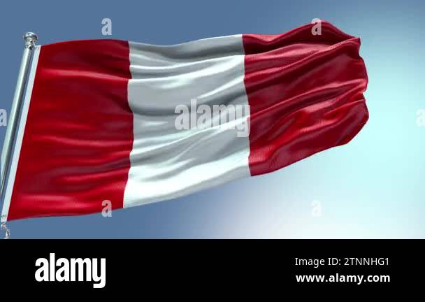 4k render Peru Flag video waving in wind. Peru Flag Wave Loop waving in ...