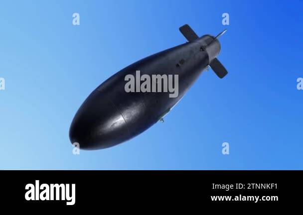 Falling bomb with flag of Saudi Arabia dropping through the clouds. Weapons of mass destruction ...