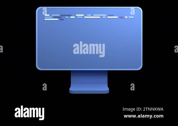 Computer Programming Or Developing Software Animation 3d Rendering Of Flat Monitor Coding 3d