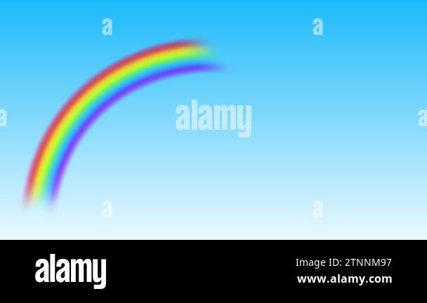 A computer-generated video of a rainbow appearing gradually from left ...