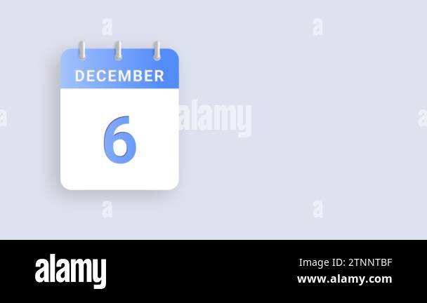 December - Calendar Animation Displaying Monthly Progression in ...