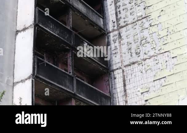 Burnt down apartment. The consequences of a fire due to a short circuit ...