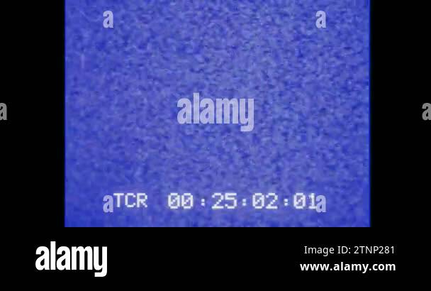 VHS video player screen for vintage effect with running timecode, and ...