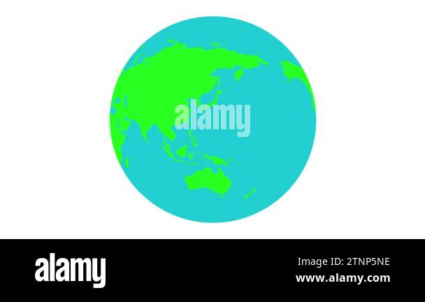 Rotating globe map animation with green and blue cyber hacker globe ...