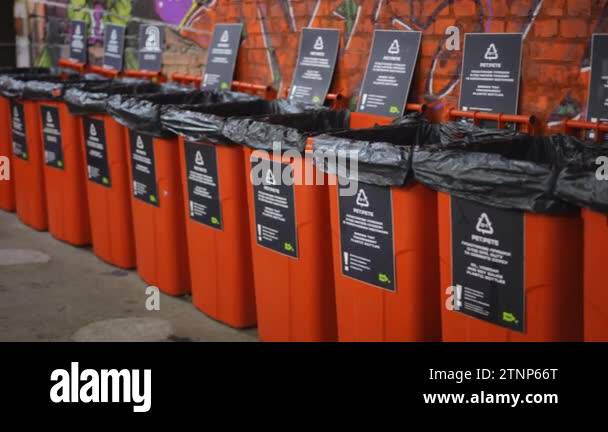 Different garbage cans waste separation Stock Videos & Footage - HD and ...