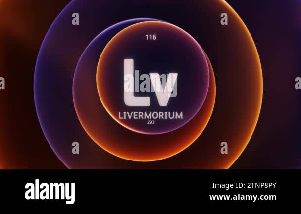 Livermorium as Element 116 of the Periodic Table. Concept animation on ...
