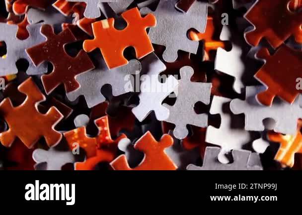 Background of Colored Puzzle Pieces that Slowly Rotating ...