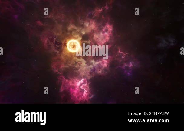 Early protostar with nebula clouds erupting from the Sun's surface ...