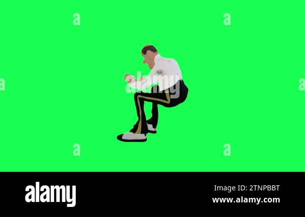 Tall skinny bald cartoon 3d man writing letter isolated left angle ...