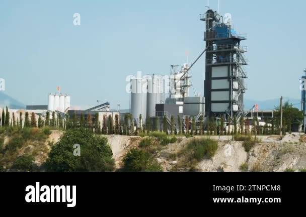 Gravel mining plant in Montenegro. Heavy industry. Sand, gravel and ...