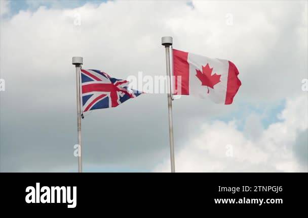 British canadian flags on flag Stock Videos & Footage - HD and 4K Video ...