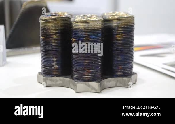 3d printed metal model close-up. Model printed on a 3D printer made of ...