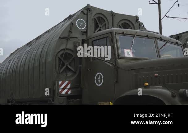 Pontoon bridge of the Ukrainian army. Installation of a temporary ...
