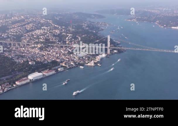 Istanbul, Turkey. Istanbul Canal, Grand Mecidiye Mosque, Bosphoros ...