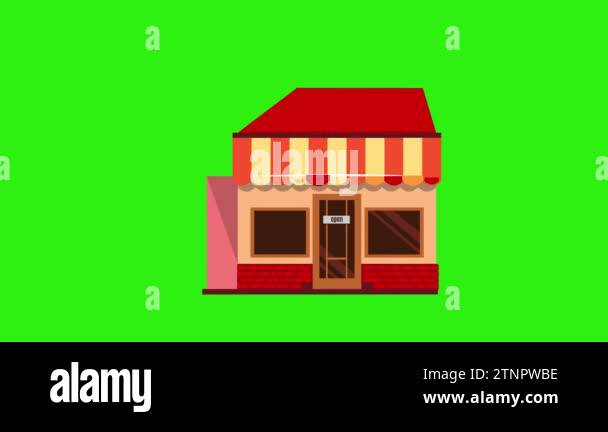 House Before and After Presentation on Green Screen. Old Building vs ...