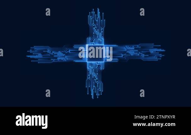 AI web network, technology circuit board Advanced Technology Visualization CPU Processor ...