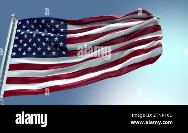 4k render United States Flag video waving in wind. United States Flag ...
