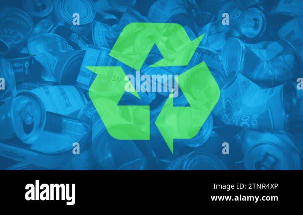 Recycling Metal - Recycle Symbol Over MIxed Cans And Tins Stock Video ...