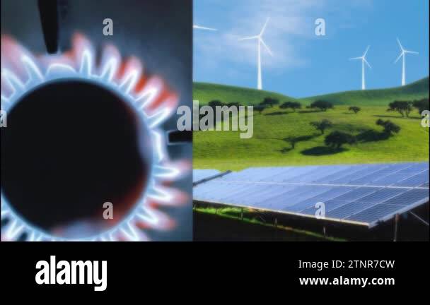 energy transition from fossil fuel to green energy Stock Video Footage ...