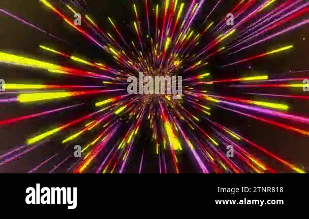 4K Hyperdrive High Speed Flying Lines Light Speed Tunnel Background. Sci-fi Digital Footage ...
