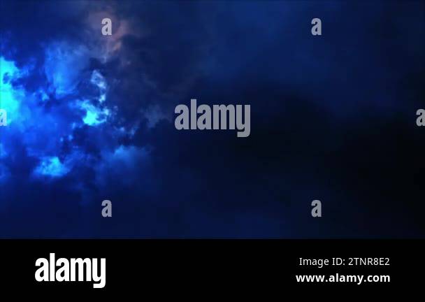 Lightning discharge and light effects in the clouds. Thunderclouds in ...