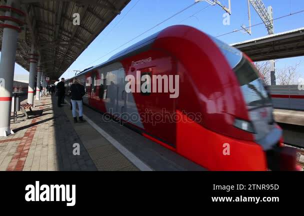 Modern high-speed train "Lastochka". Little Ring of the Moscow Railways ...