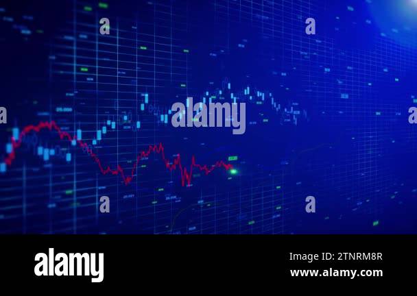 4K 3D Stock market or forex trading graph and candlestick chart ...