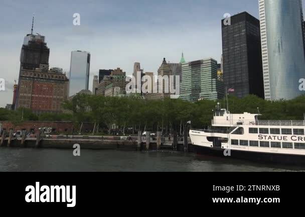 NEW YORK, circa 2017: New York City financial district and Battery Park ...