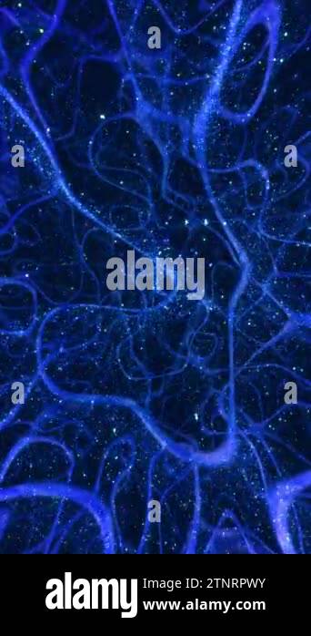 Abstract blue vertical neural network fly-through VJ Loop Background ...
