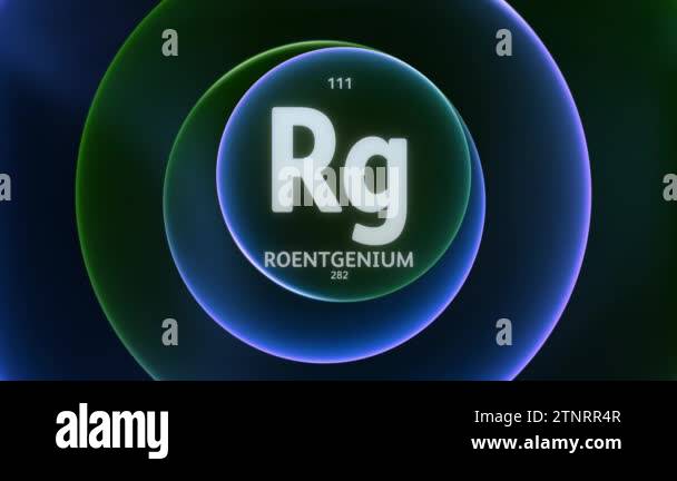 Roentgenium as Element 111 of the Periodic Table. Concept animation on ...